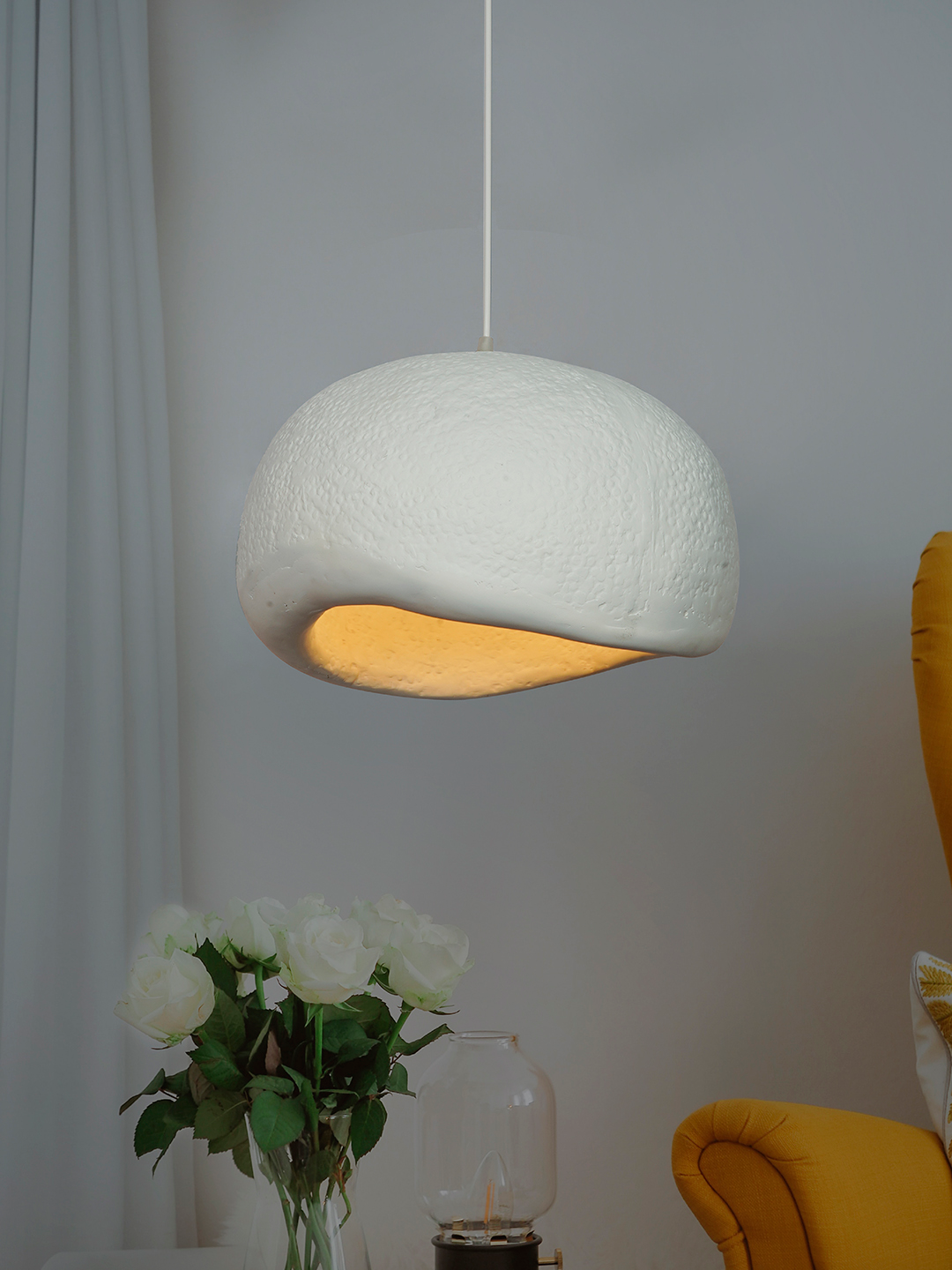 Modern Cloud-Shaped Fiber Glass Pendant Light