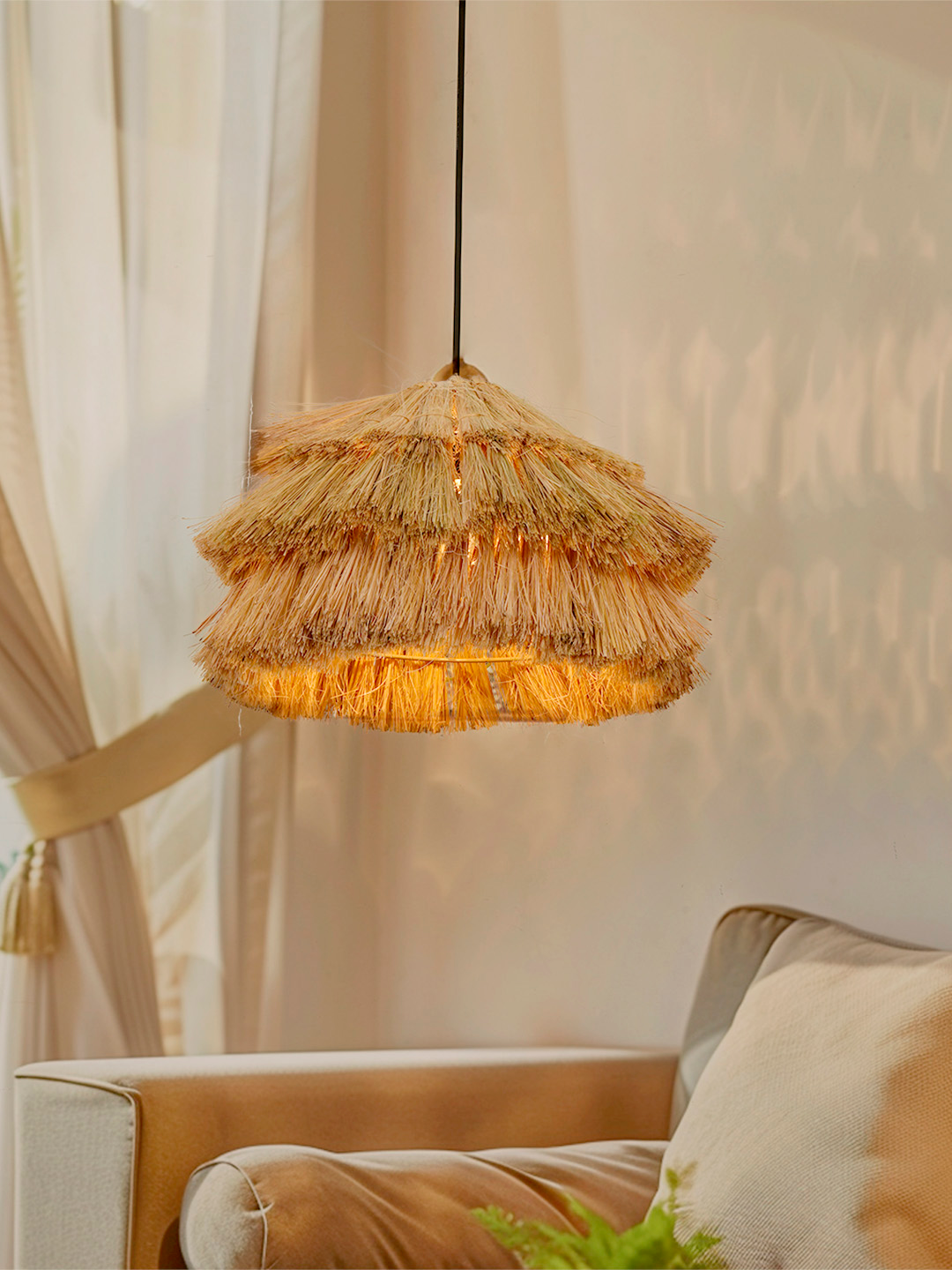 Munja Hay Pendant Light | Natural & Sustainable | Dome-Shaped Lighting ...