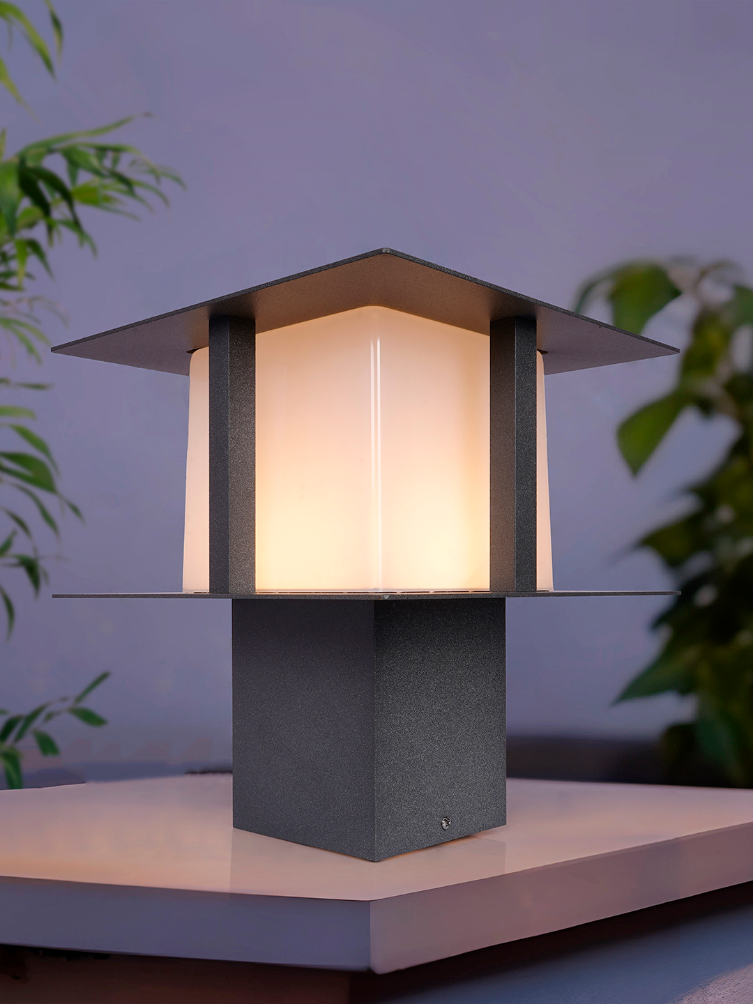Square Outdoor Gate Light with Frosted Acrylic | Modern & Minimalist ...